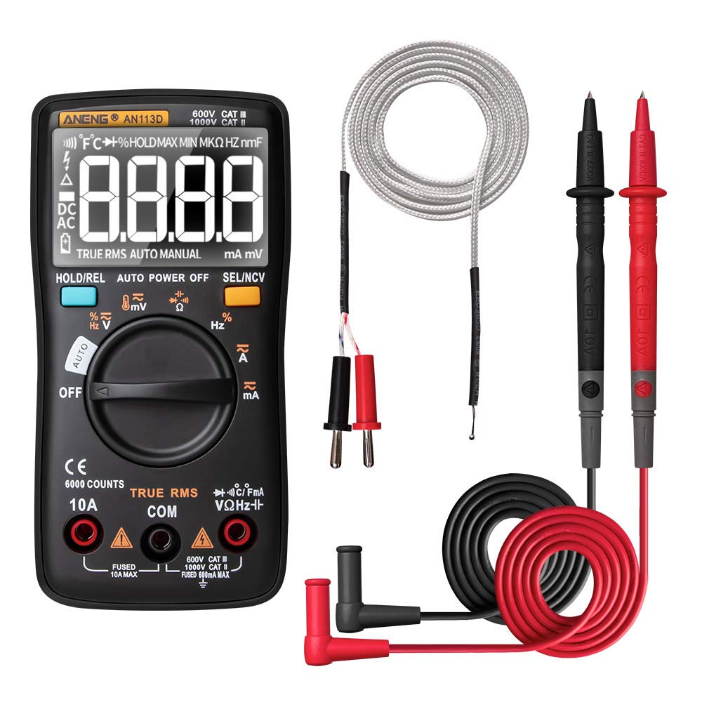 Festnight Digital Multimeter Electrical Meter 6000 Counts DC/AC Current ...