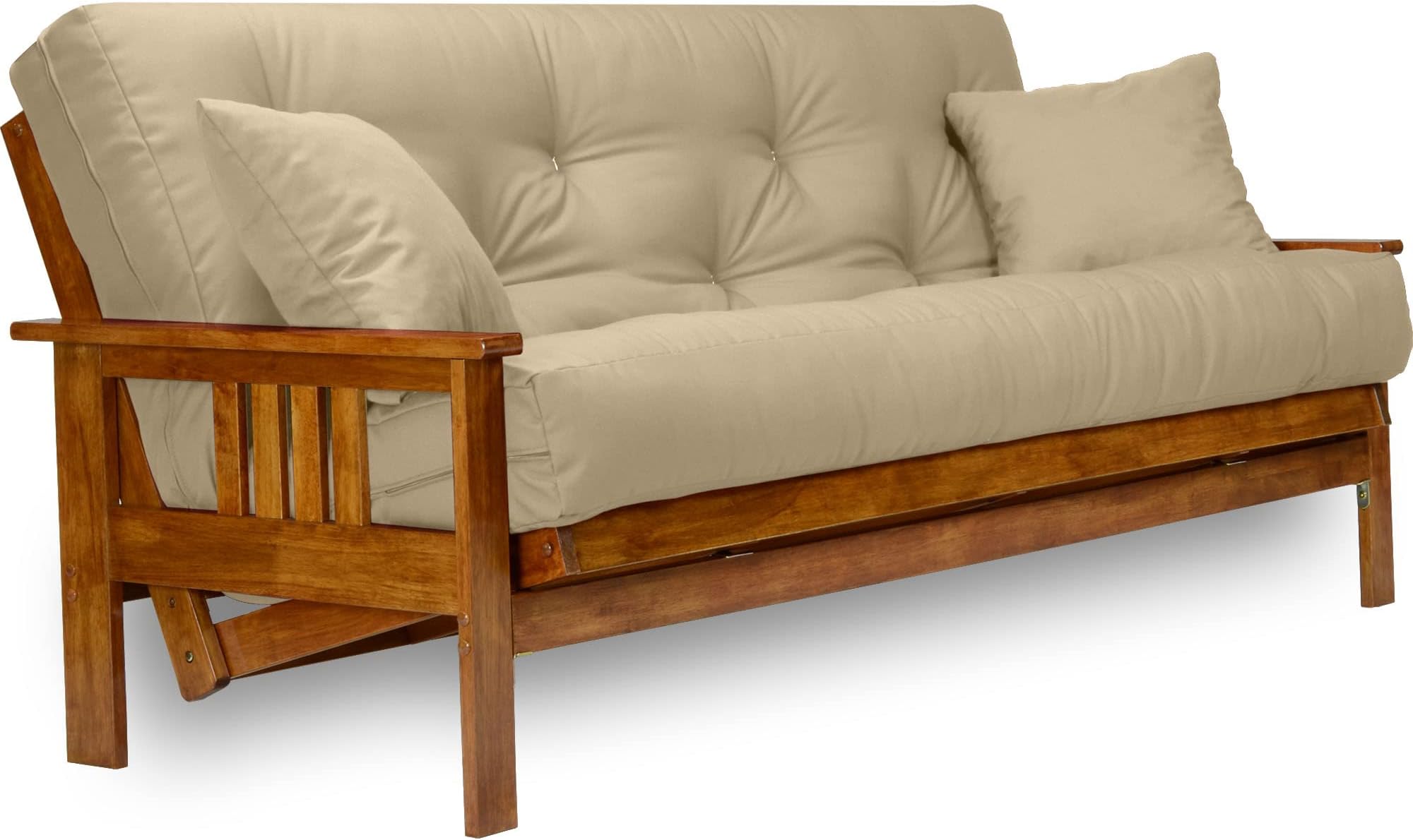 Amazon.com: Nirvana Futons Brentwood Tray Arm Futon Frame, Drawers, and ...