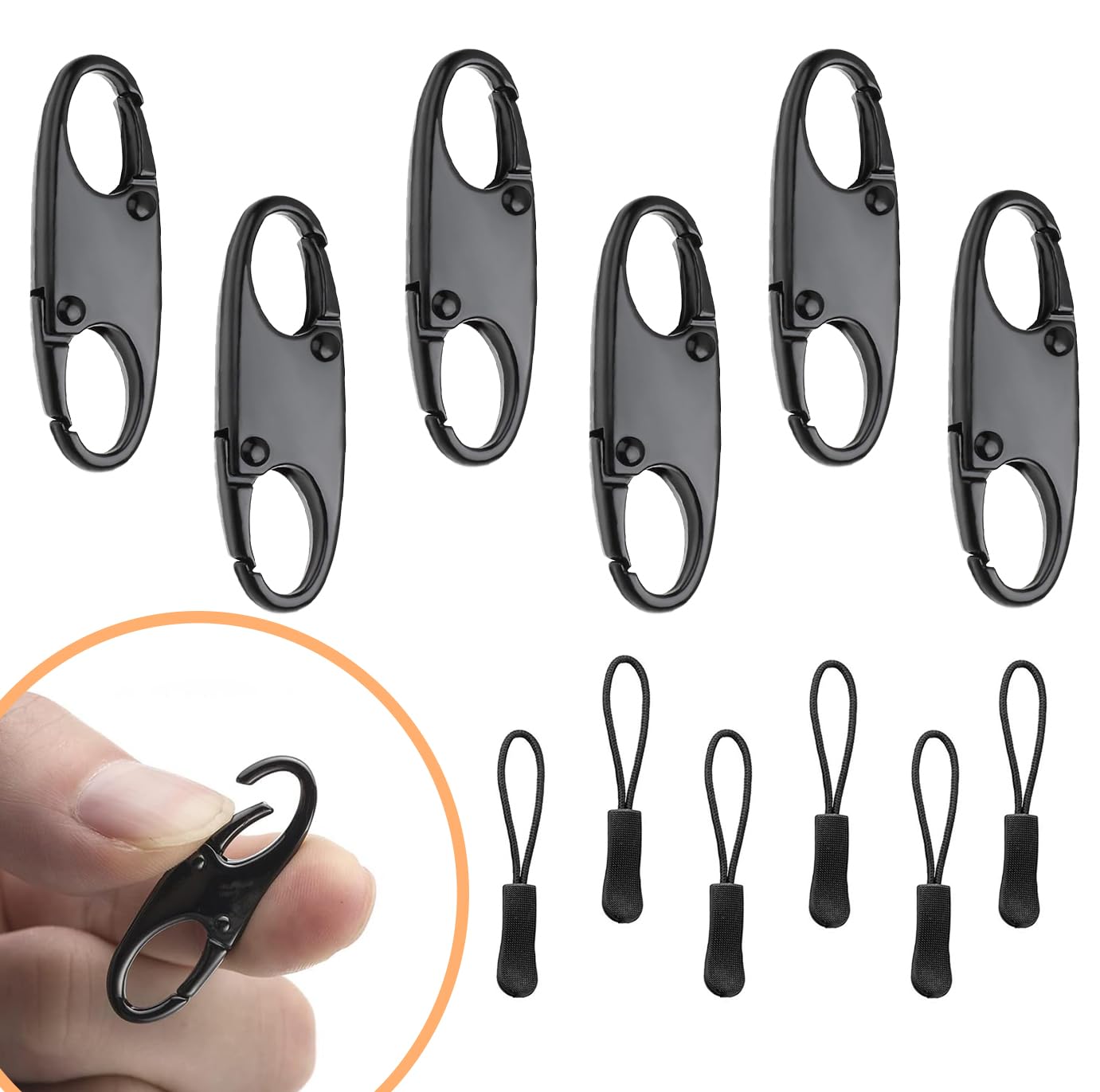 COVITKAN 9 Pieces Zipper Lock Clips, 3 Colors Zipper Pull Replacement ...