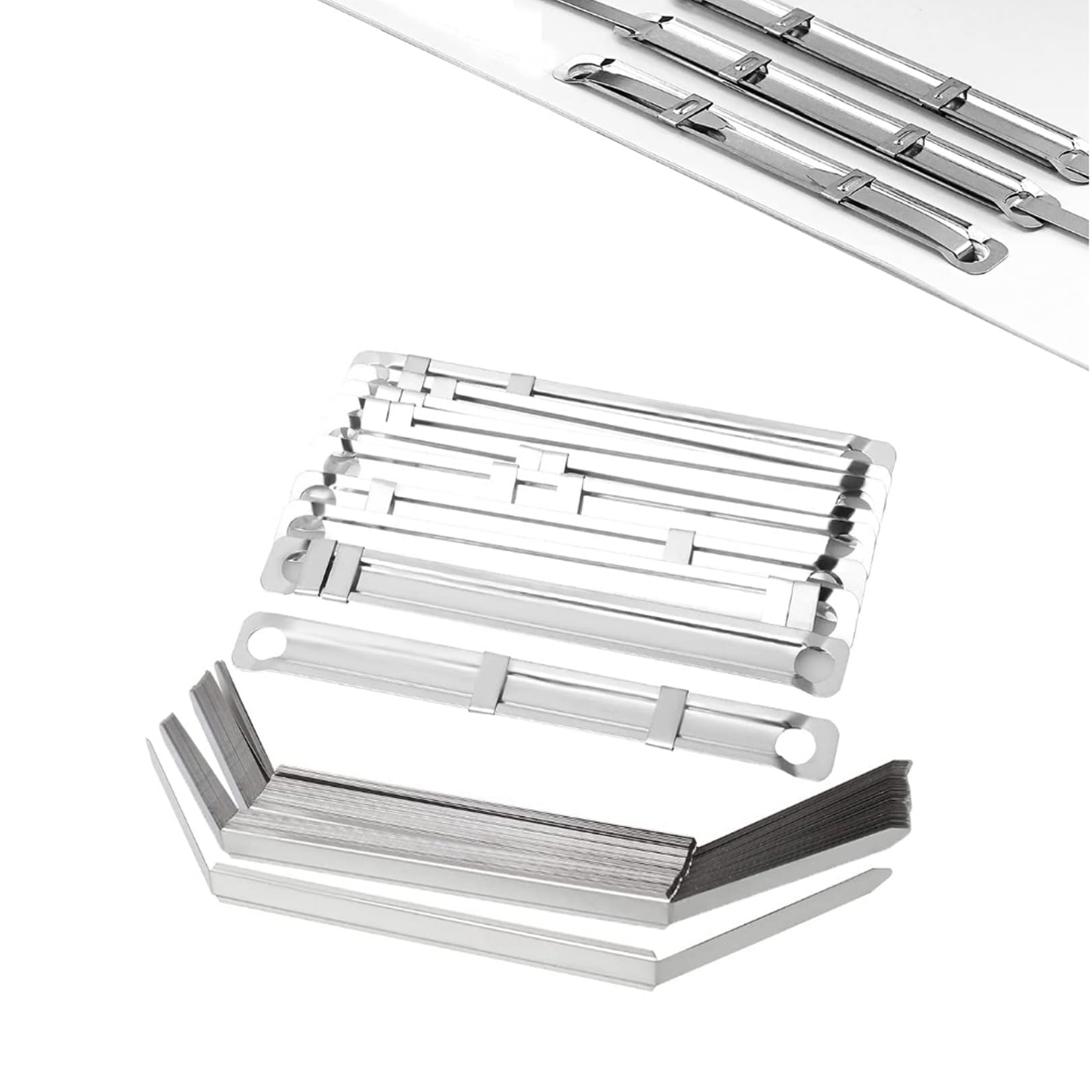 50Packs Filing Strip Fastener Filing Clips,80mm Fasteners Office Metal ...