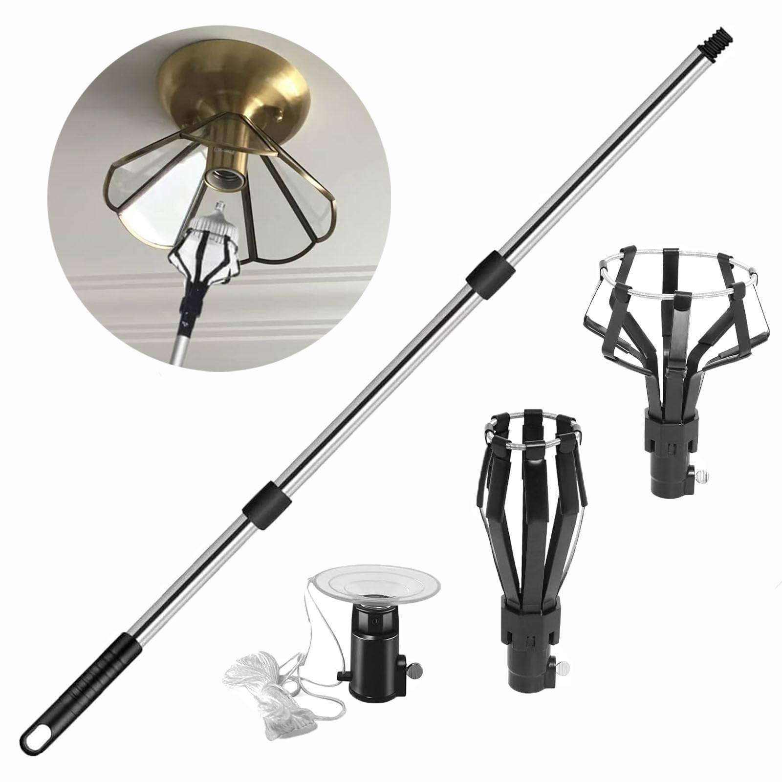 Light Bulb Changer for High Ceiling, 12FT Light Bulb Changer kit with ...