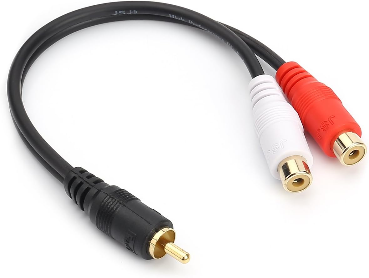 Amazon.com: GLHONG RCA Splitter Cable 1 RCA Mono Male to 2 RCA Phono ...