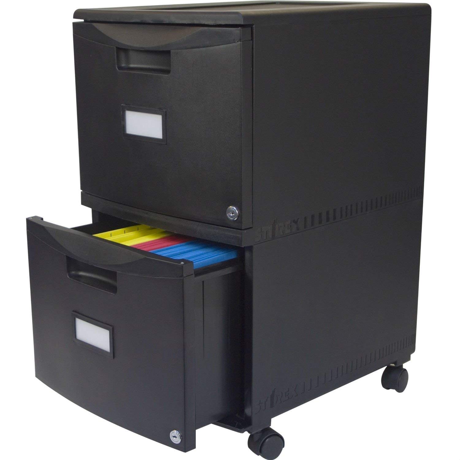 Amazon.com: Black 2-Drawer Locking Letter-Legal Size File Cabinet with ...