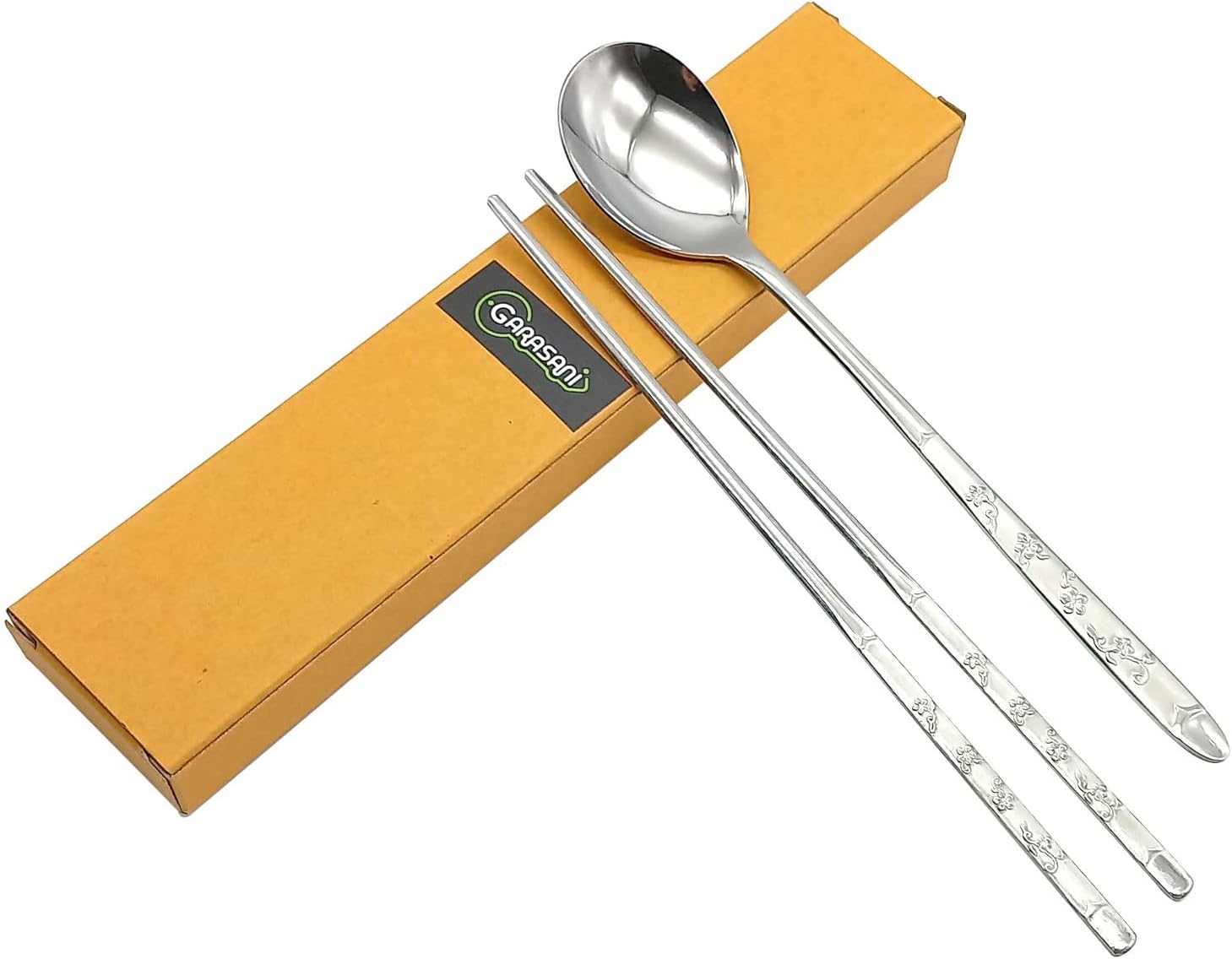 Amazon.com: Set of 5 Korean Traditional Style Cutlery Bamboo Carved ...