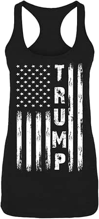 Amazon.com: Veracco® Trump American USA Flag Racerback Tank Top Women ...