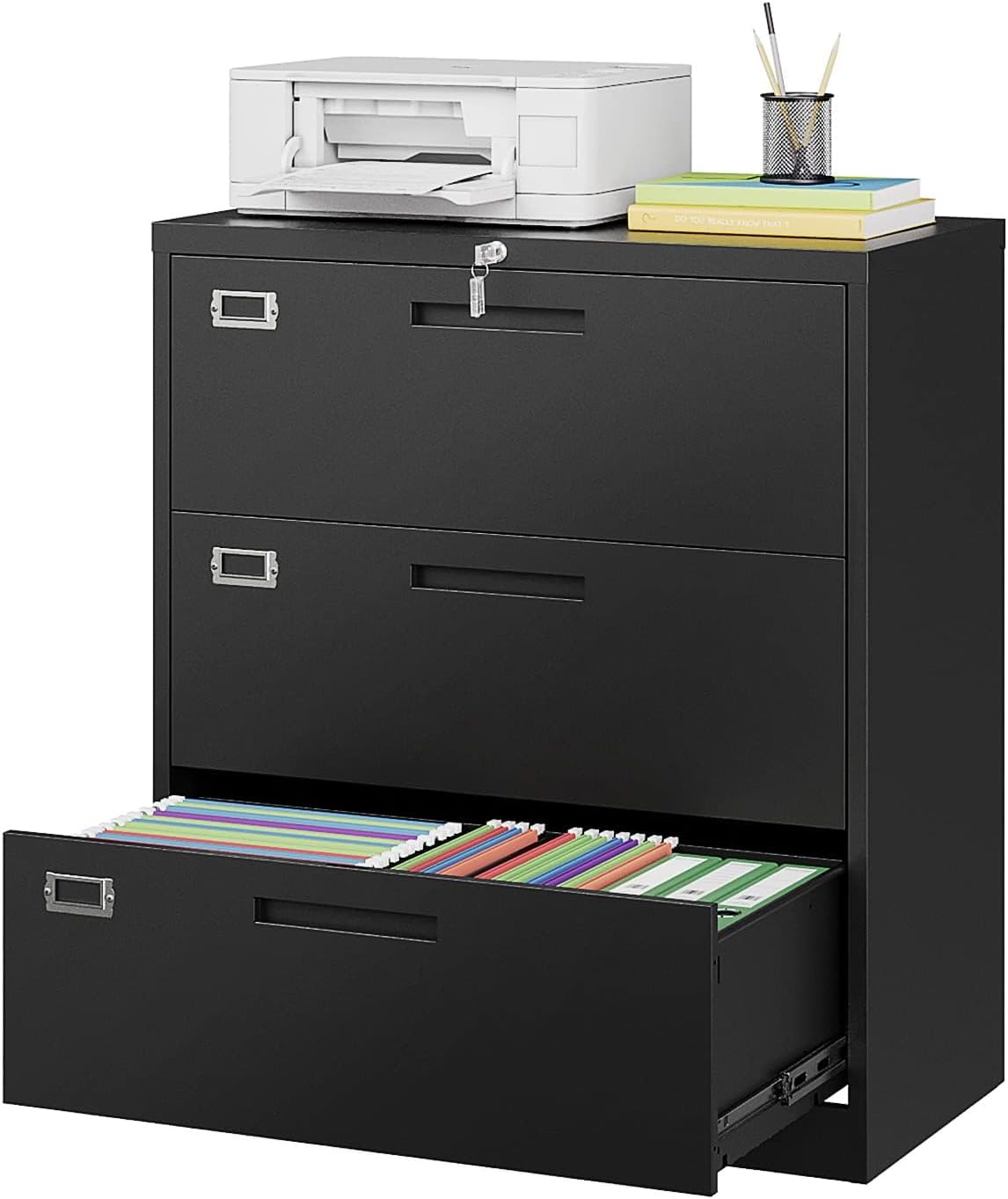 NODHM Lateral File Cabinet with Lock, Filing Cabinet for Home Office ...