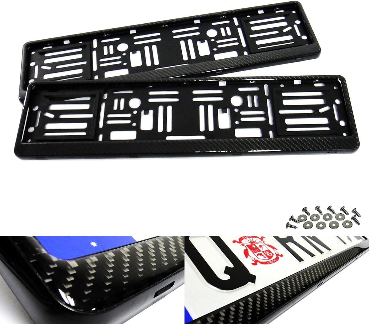 RZG 2x 3D Carbon Fibre Fiber UK EU Car Licence Registration Number ...