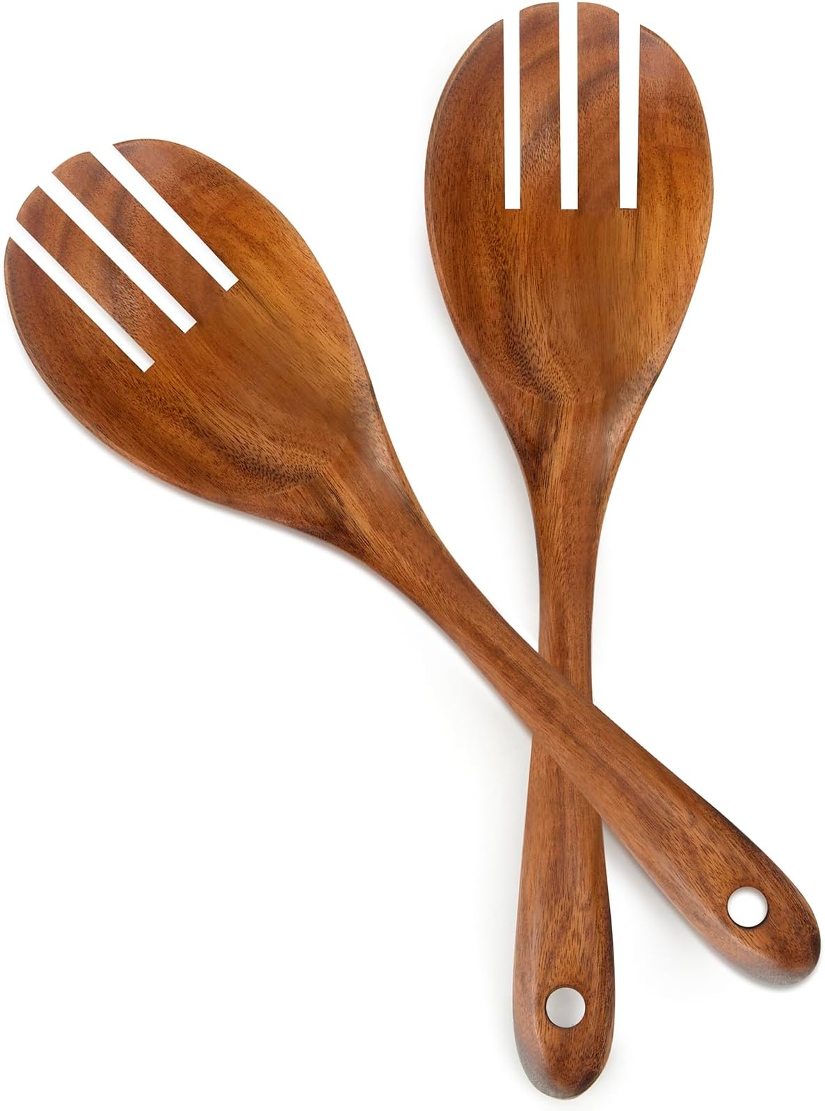 Amazon.com: Teak Wooden Spork Pack of 2, Teak Wood Salad Servers Fork ...