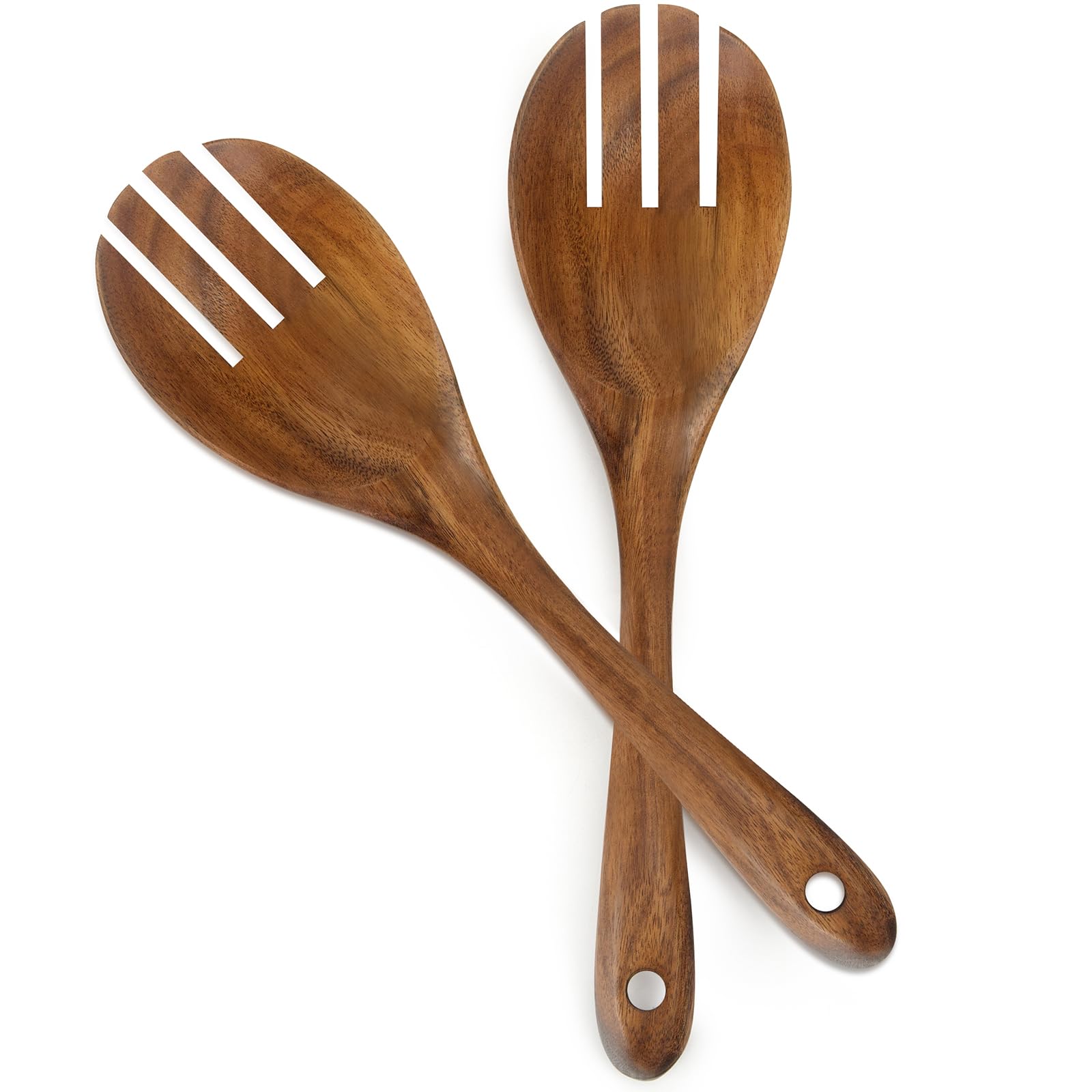 Amazon.com: Teak Wooden Spork Pack of 2, Teak Wood Salad Servers Fork ...
