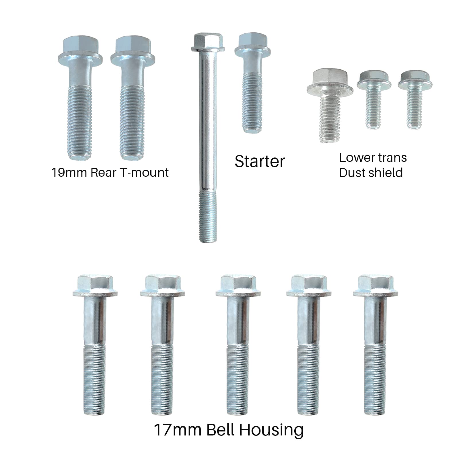 Set Of Transmission Bell Housing Bolt Kit Head Bolts Fit, 58% OFF