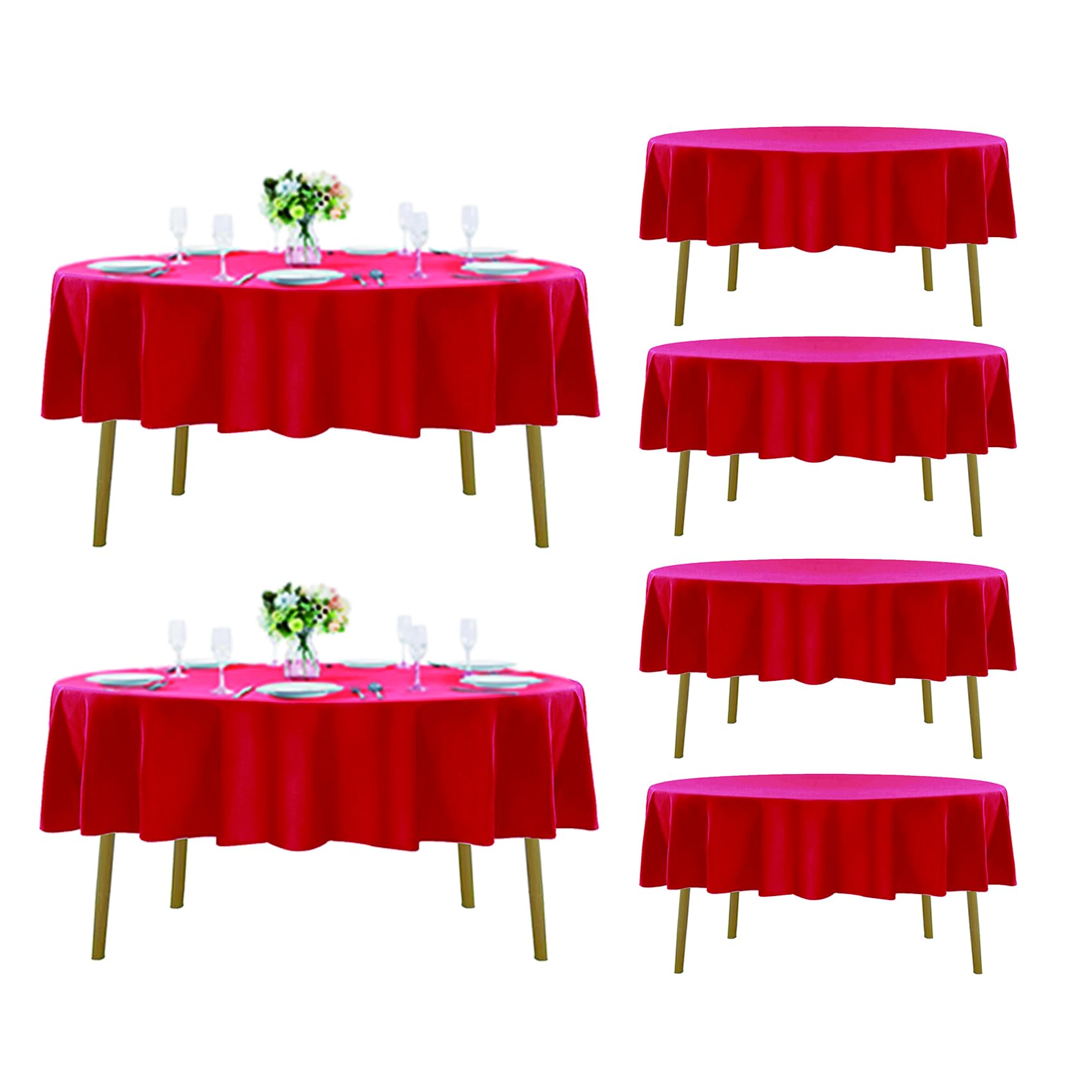 Amazon.com: Fokitut 6 Pack Round Tablecloth, 70 Inch, Stain Resistant ...