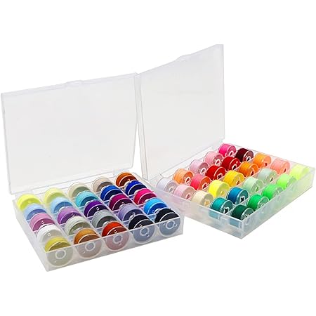 Cheeroyal 36 Pieces Sewing Machine Bobbin Threads with Storage Case Box ...
