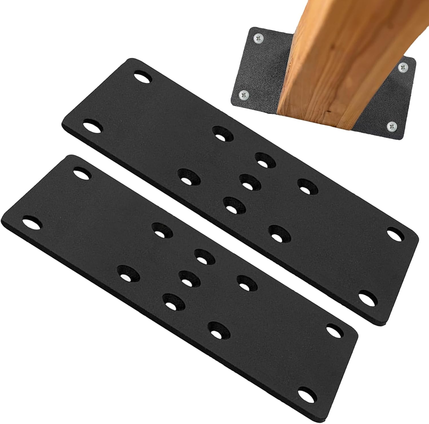 Amazon.com: Placa de acero con base de anclaje de poste de 2 piezas ...