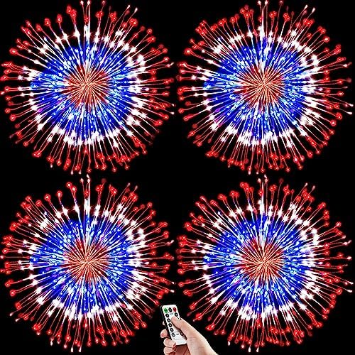 Amazon.com: Fabbay 4 Pcs Firework Lights String Lights with Remote LED ...