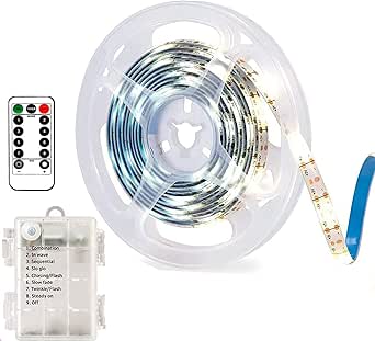 SUAVER 5M 150LED Strip Lights with Remote Timer Battery Powered ...