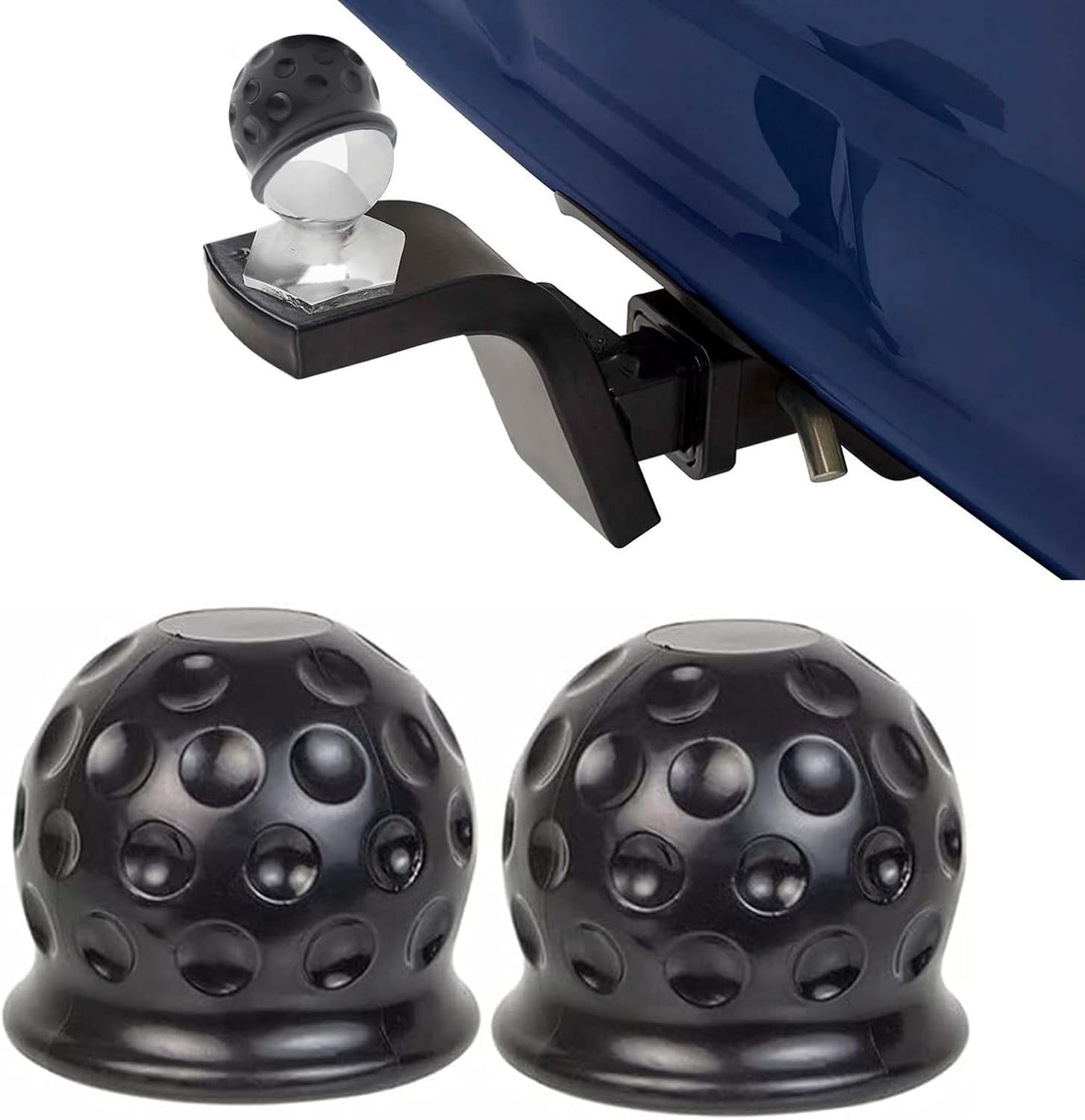 BLBK 2 Pack Trailer Hitch Ball Cap, Universal 50mm Rubber Towing Bar ...