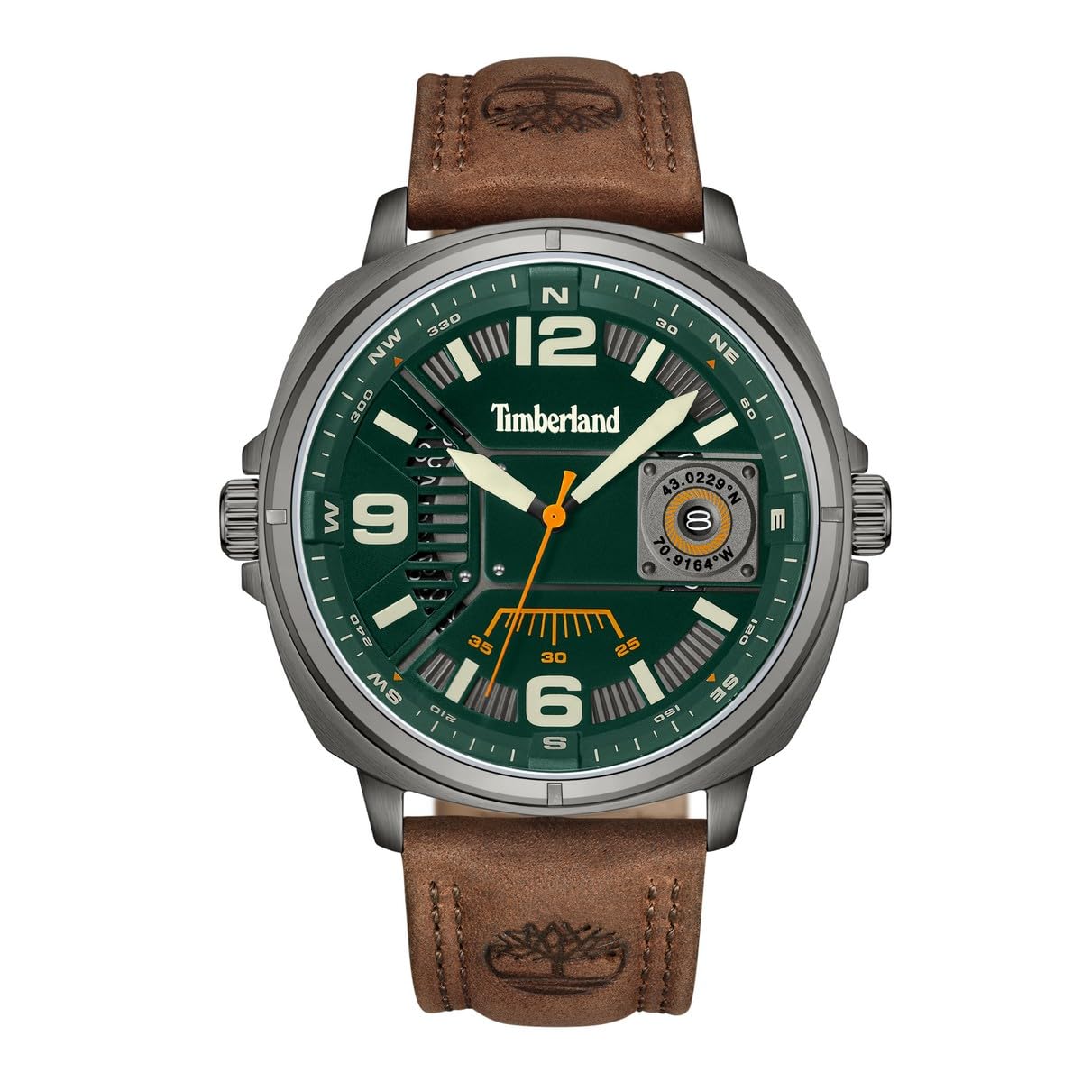 Timberland Breakheart Green Dial Gents Watch With Leather Strap 47mm ...