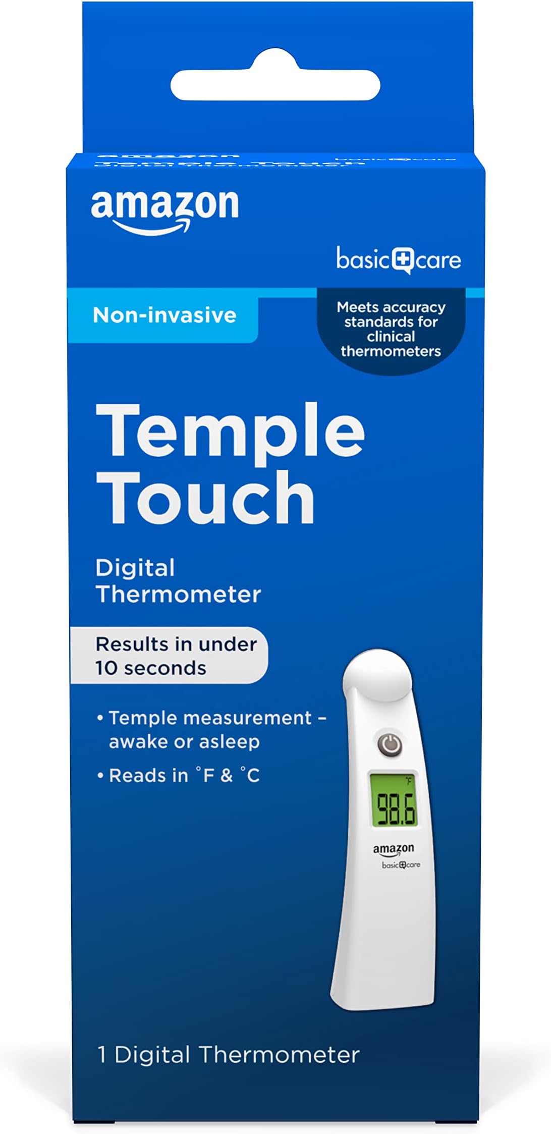 Amazon.com: Amazon Basic Care Temple Touch Digital Thermometer, White ...