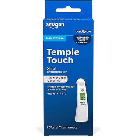 Amazon.com: Amazon Basic Care Temple Touch Digital Thermometer, White ...