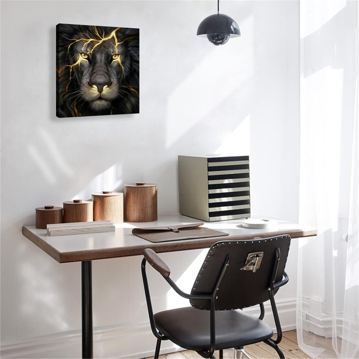 Buy Led Lamp Lion Wall Art - African Wild Animal Picture Lighted Leo ...