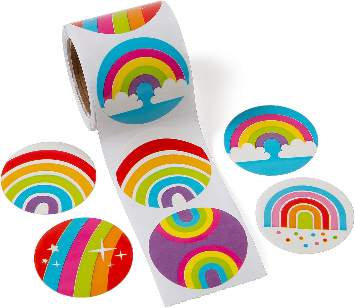 Amazon.com: Colorful Rainbow Sticker Roll - 100 Pieces : Toys & Games