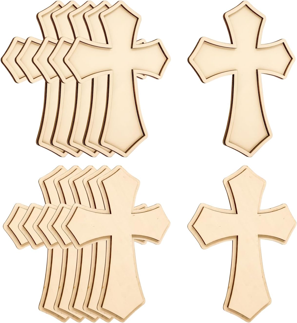 Amazon.com: 5 Inch Pack of 12 Unfinished Wooden Cross Unpainted Wood ...
