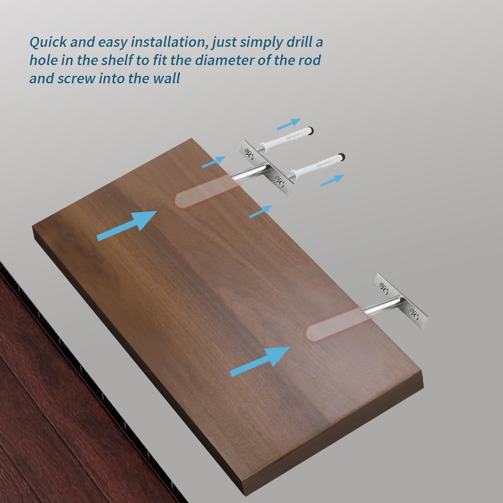 Snapklik.com : 4 Piece Floating Shelf Brackets, 6" Concealed Hidden ...