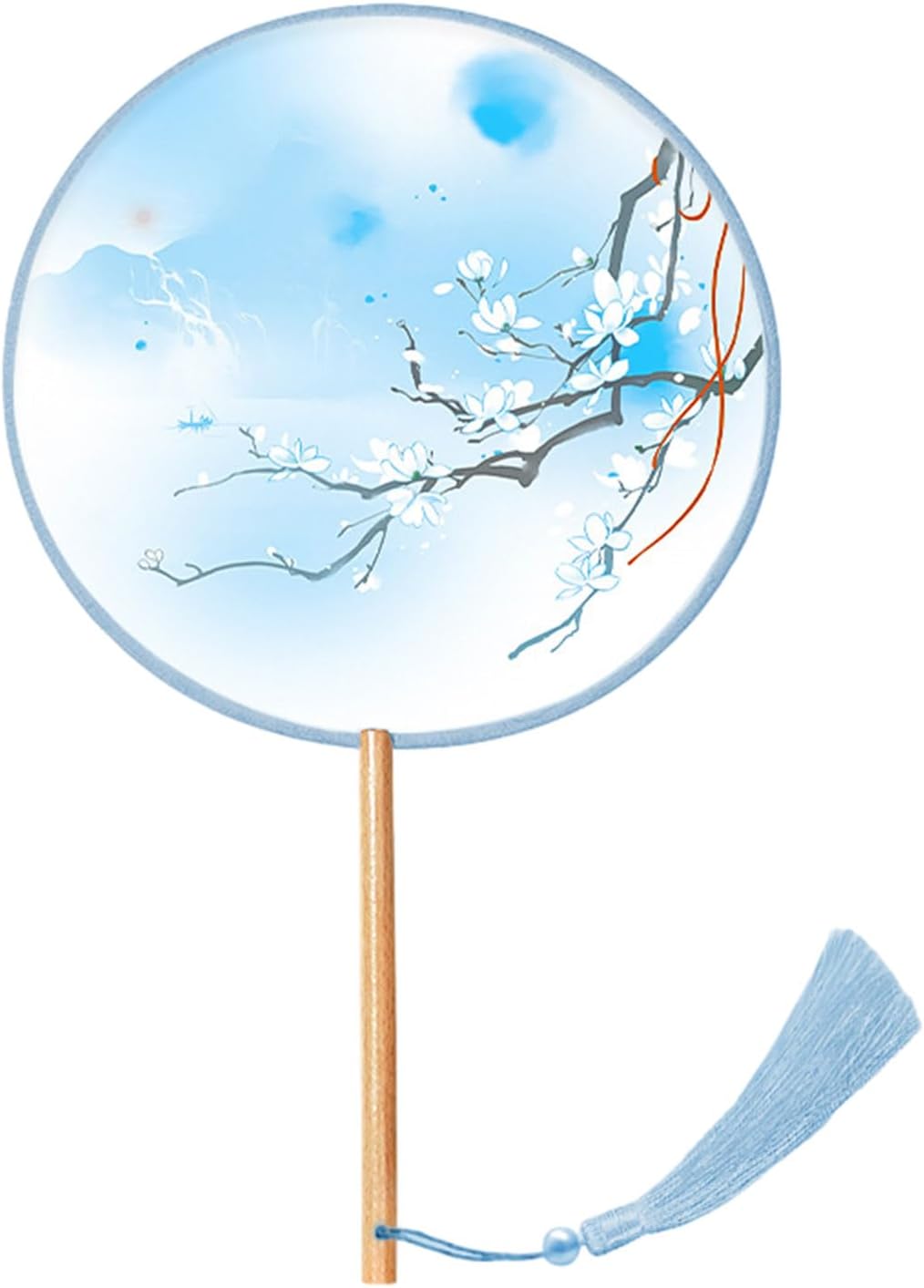 Amazon.com: EINCORN Chinese Silk Floral Pattern Round Silk Fan ...