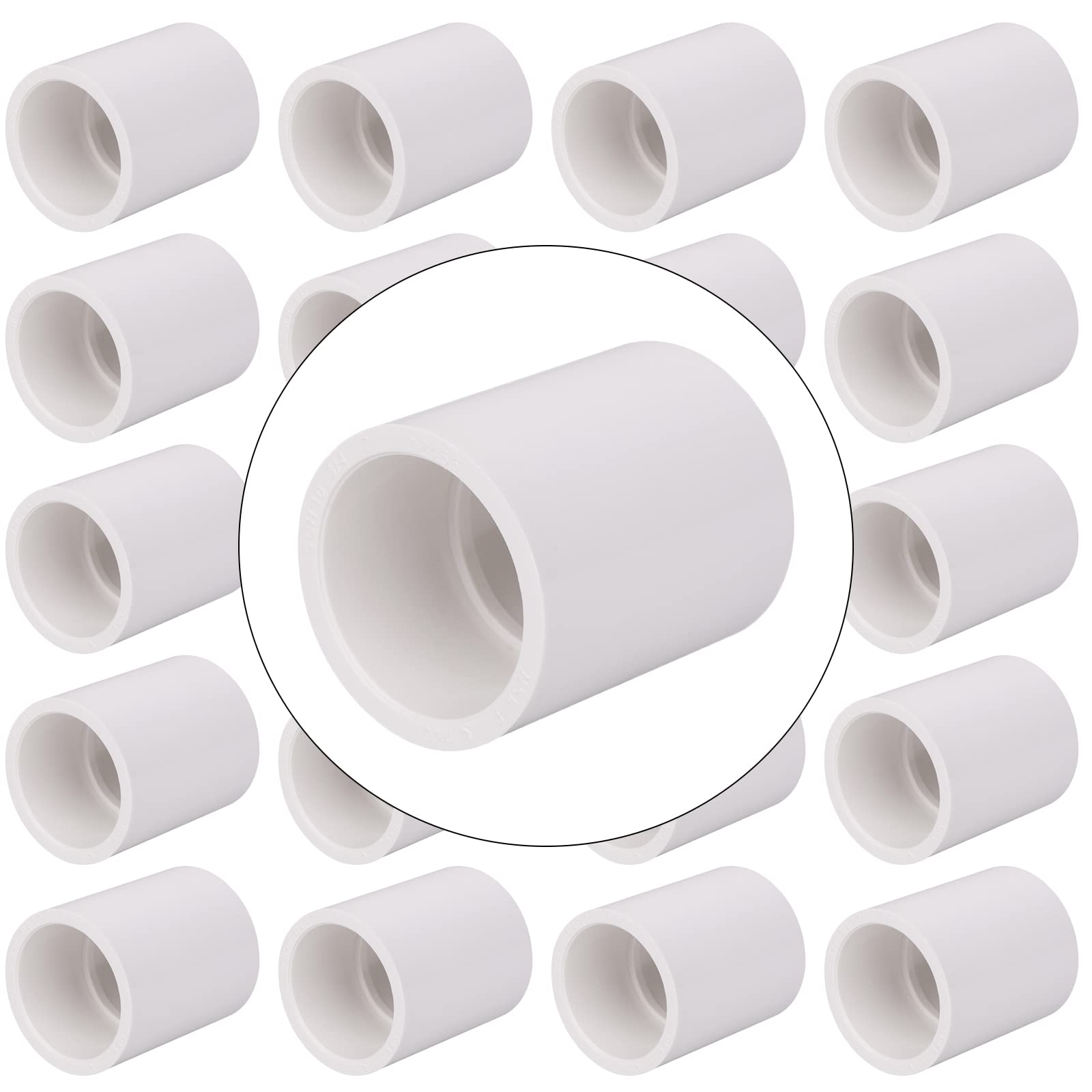 Buy 20 Pack 3/4" PVC Pipe Coupling Adapter Pipe Fittings (Socket x ...