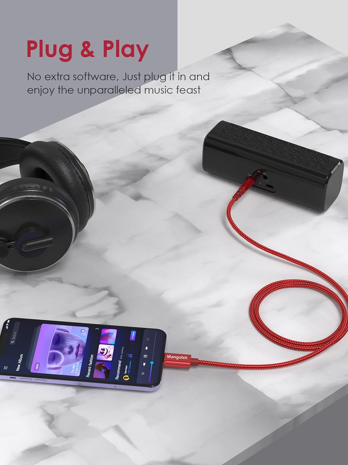 Snapklik.com : Aux Cord For iPhone, Apple MFI Certified Aux To ...