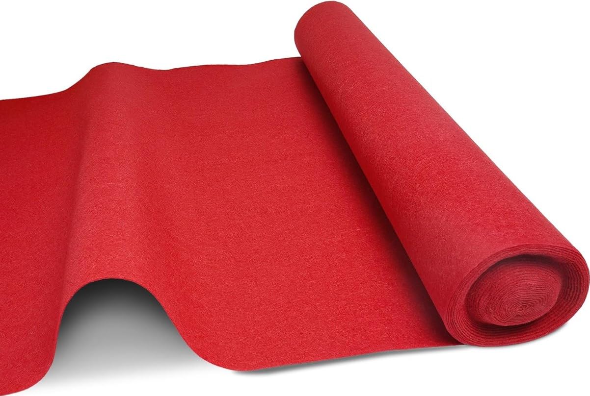 mopam 2mm Red Carpet Aisle Runner 1X10M Red Runway Rug Non-Slip VIP Red ...