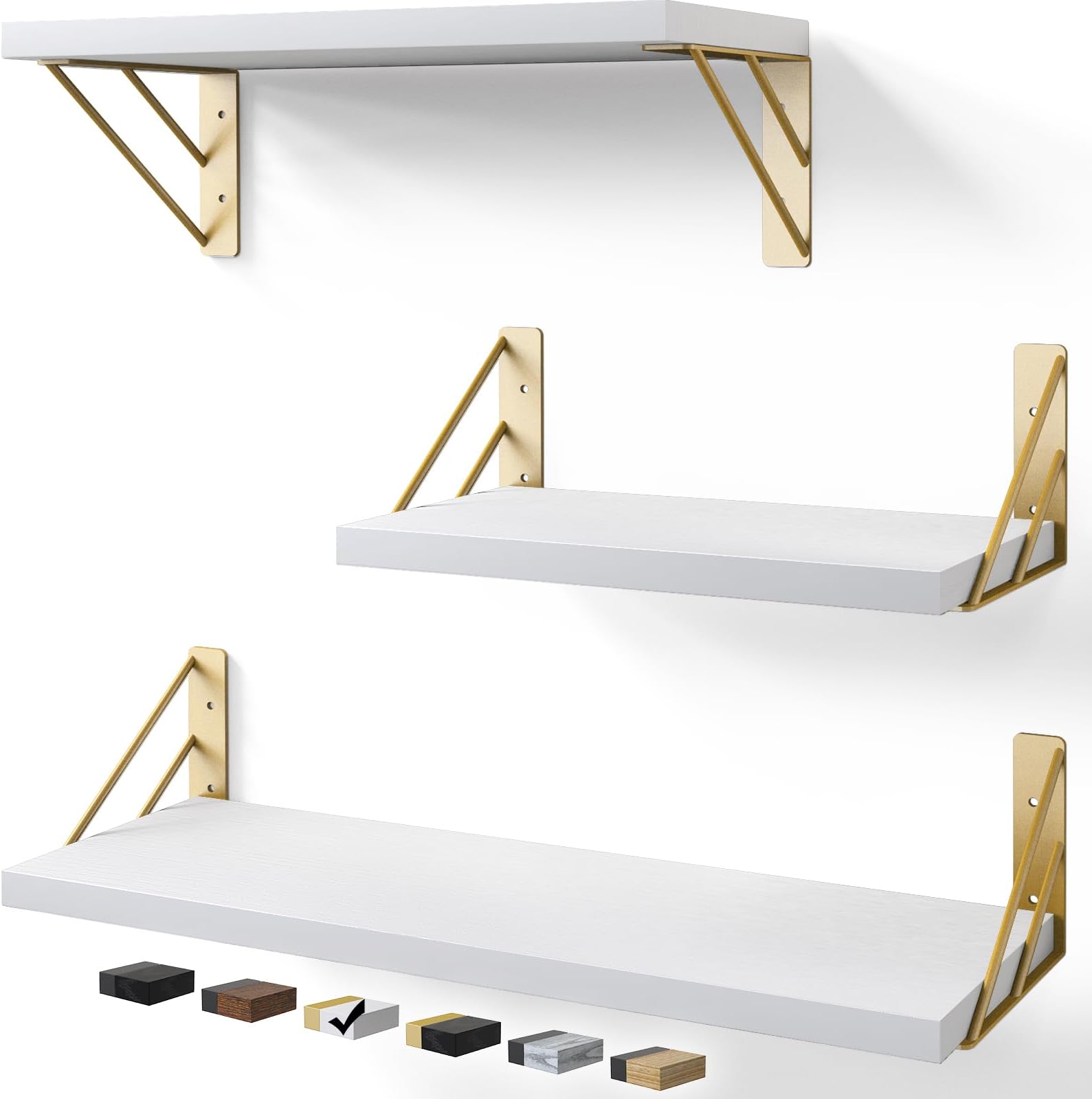 Amazon.com: Fixwal White Floating Shelves, Wall Mounted Bathroom ...