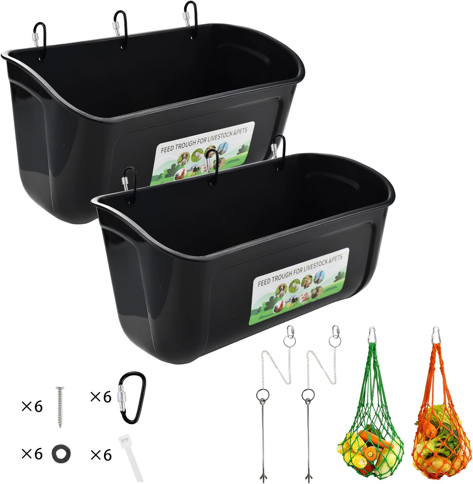 Amazon.com : Vehomy 2Pcs Extra Large Chicken Troughs & 2ps Chicken ...