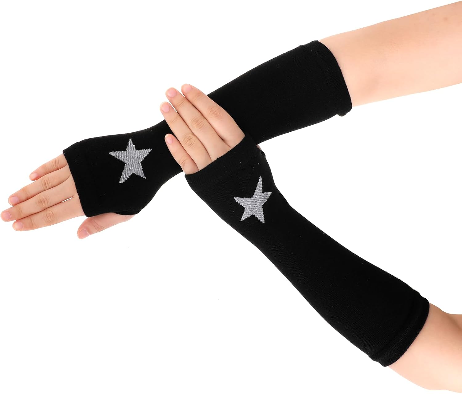 Sliverdew Women Goth Arm Sleeve Goth Arm Warmers Y2k Knitted Fingerless ...