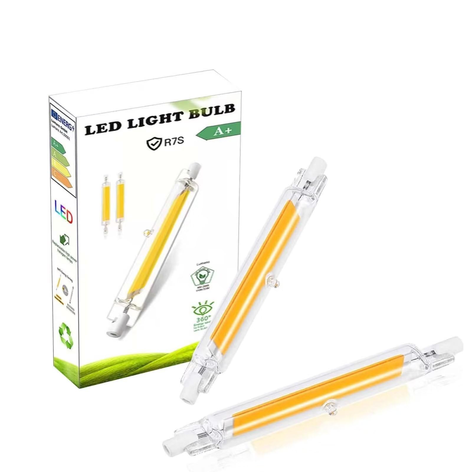 R7S 118mm LED Bulb Dimmable 20W, R7S LED Bulb 118mm J Type Linear Light ...