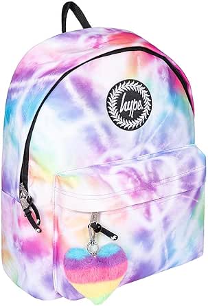 hype Girls Backpack, Rainbow Coloured Iconic Tie Dye with Hearts ...