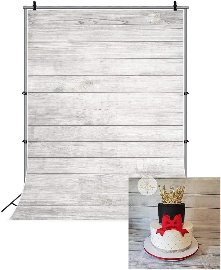 Amazon.com : LFEEY 5x7ft White Wood Backdrops for Photography White ...