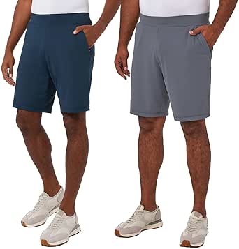 32 Degrees Cool Men's 2 Pack Stretch Comfort Active Performance Shorts ...