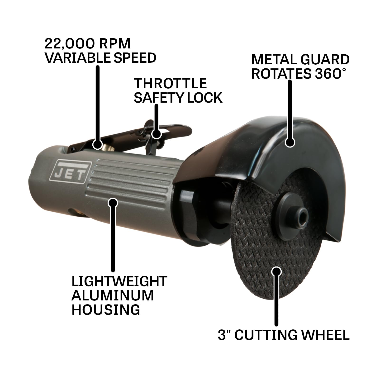 Snapklik.com : JET 3-Inch Pneumatic Cut-Off Tool, 22000 RPM