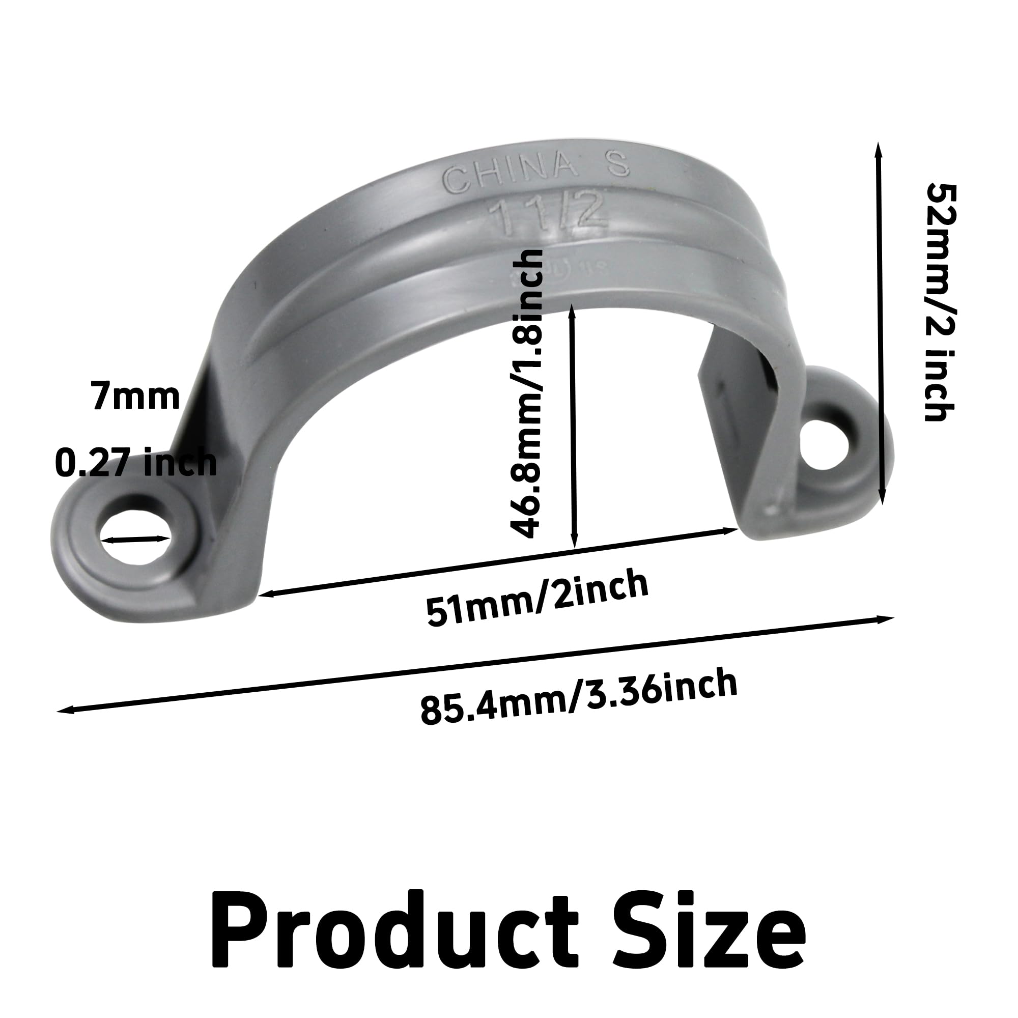 Snapklik.com : 15PCS 1 1/2 Inch PVC Pipe Straps, Plastic Pipe Clamps, 2 ...