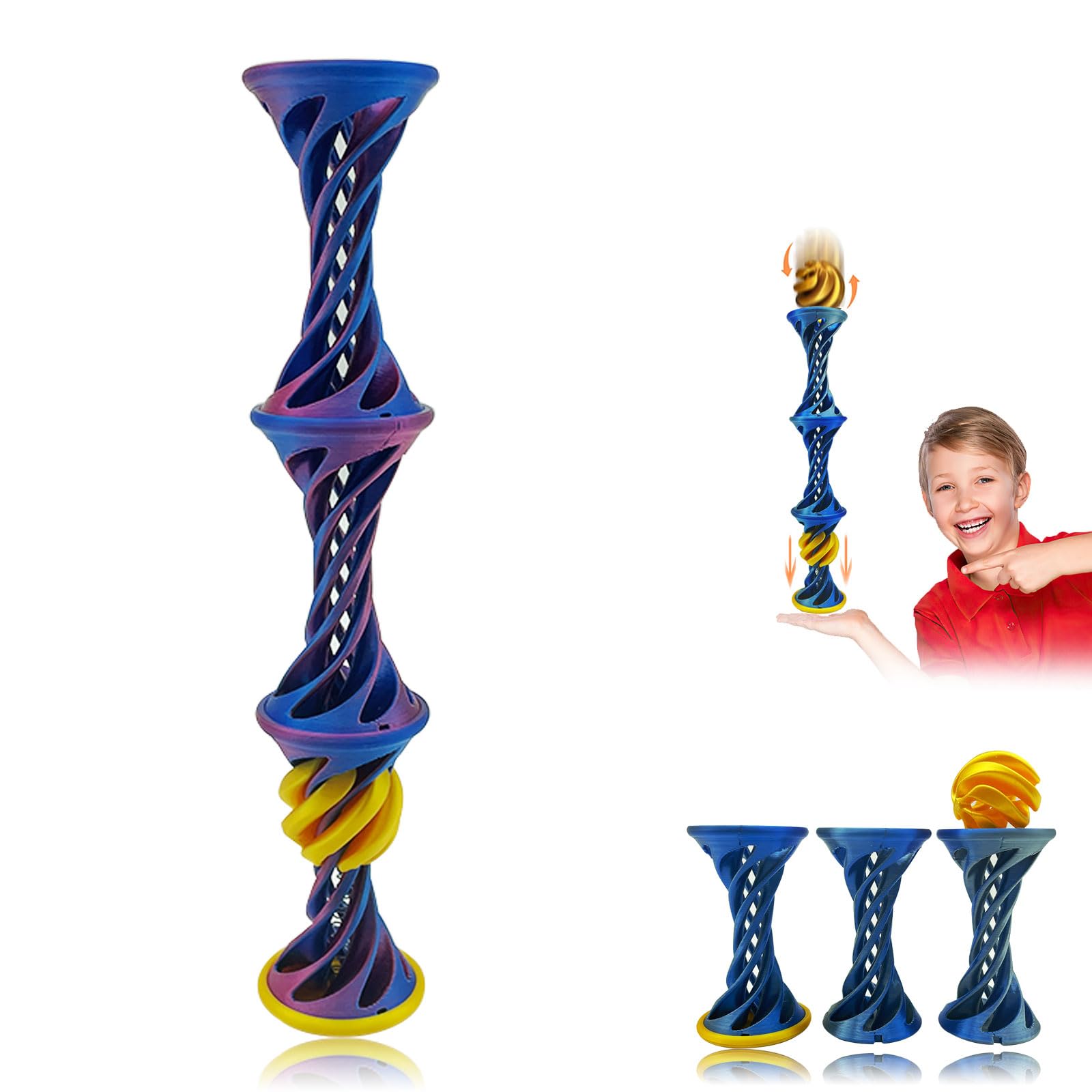 3D Printed Stress Relief Toys 3 Pack Impossible Spiral Cone Fidget Toys ...
