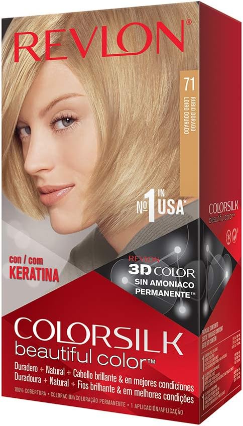 Amazon.com : Revlon ColorSilk Hair Color, 71 Golden Blonde 1 ea (Pack ...