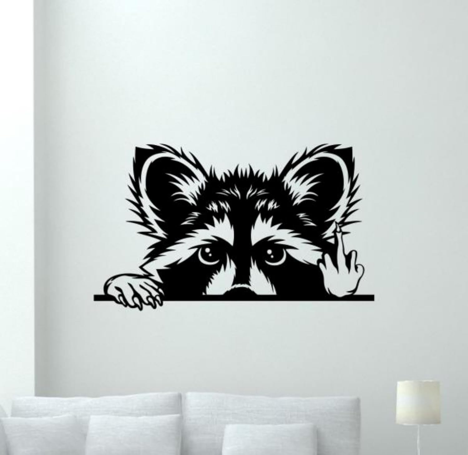 Amazon.com: Raccoon Middle Finger Decal Vinyl Wall Sticker Funny Wall ...