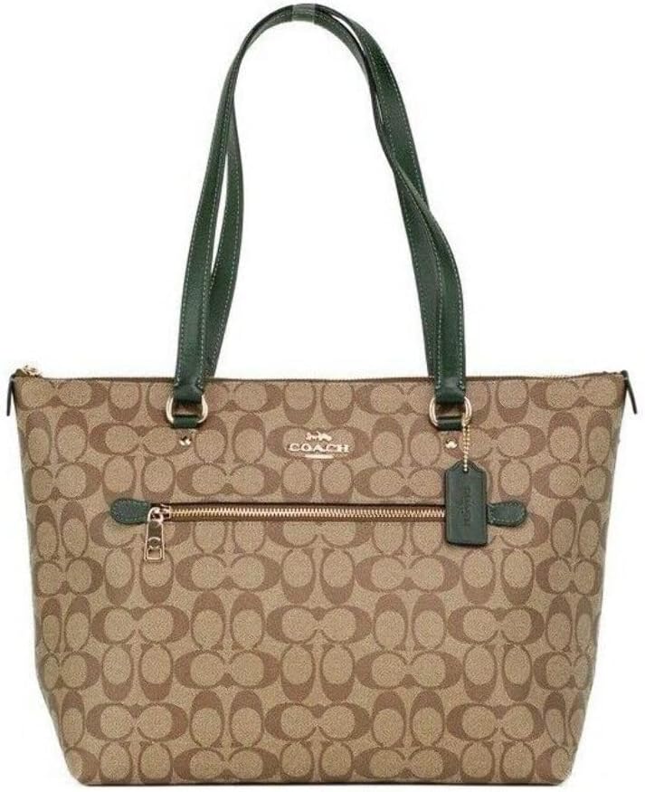 Amazon.com: COACH Gllery Tote Shoulder Handbag (IM/Khaki/Amazon Green ...