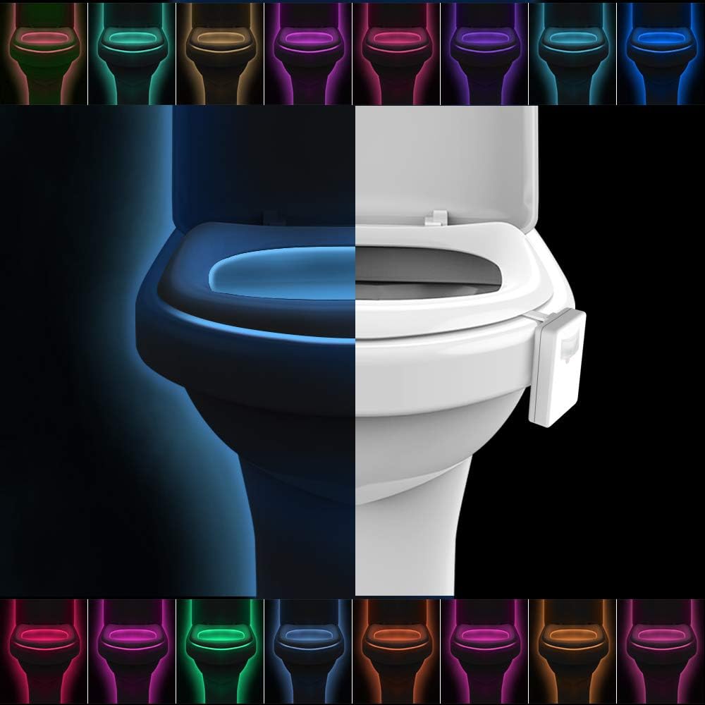 2 Pack Toilet Night Lights, 16-Color Changing LED Bowl Nightlight with ...