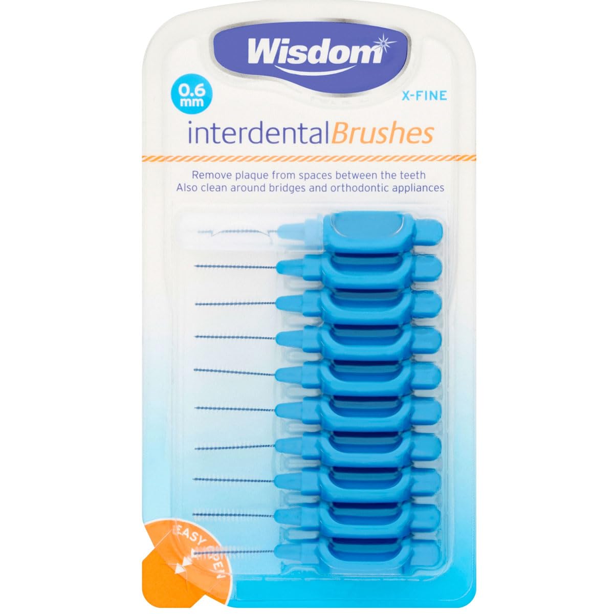 Wisdom 0.60mm Blue Interdental Brush - Pack of 10 Brushes : Amazon.co ...