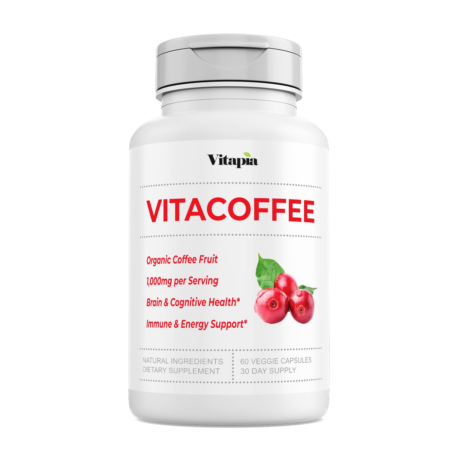 Amazon.com: Vitacoffee Caffeine Pills - Coffee Fruit, Vitamin C ...