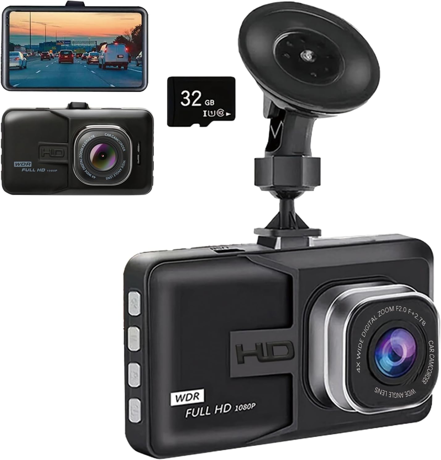Amazon.com: Dash Cam Car Dash Camera, 1080P Ultra Wide Angle HD Lens ...