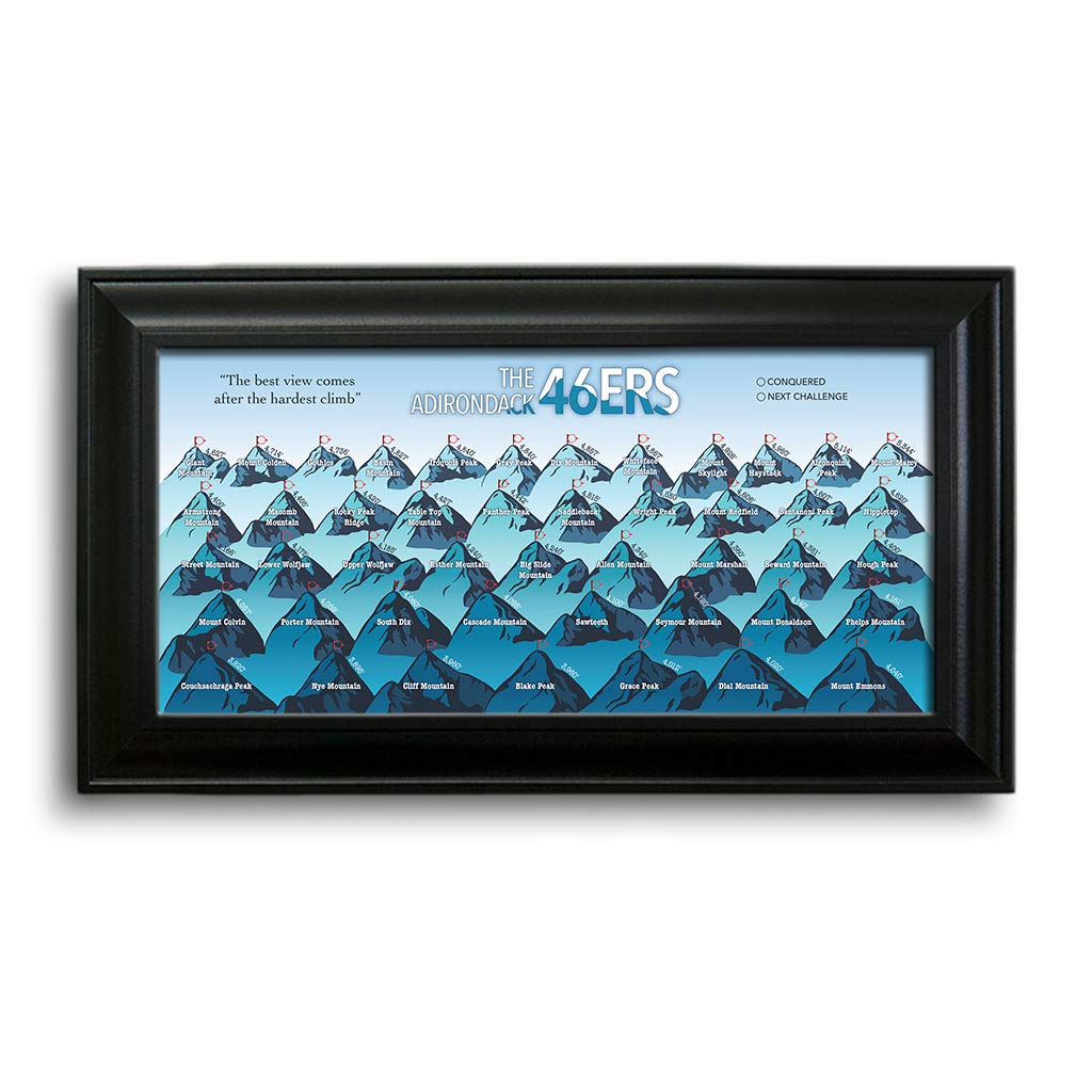 Amazon.com: Teal Adirondack 46ers Bucket List Checklist - Black Frame ...