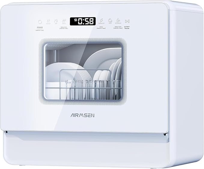 Amazon.com: AIRMSEN Large Slim Countertop Dishwasher with Complete 2 ...